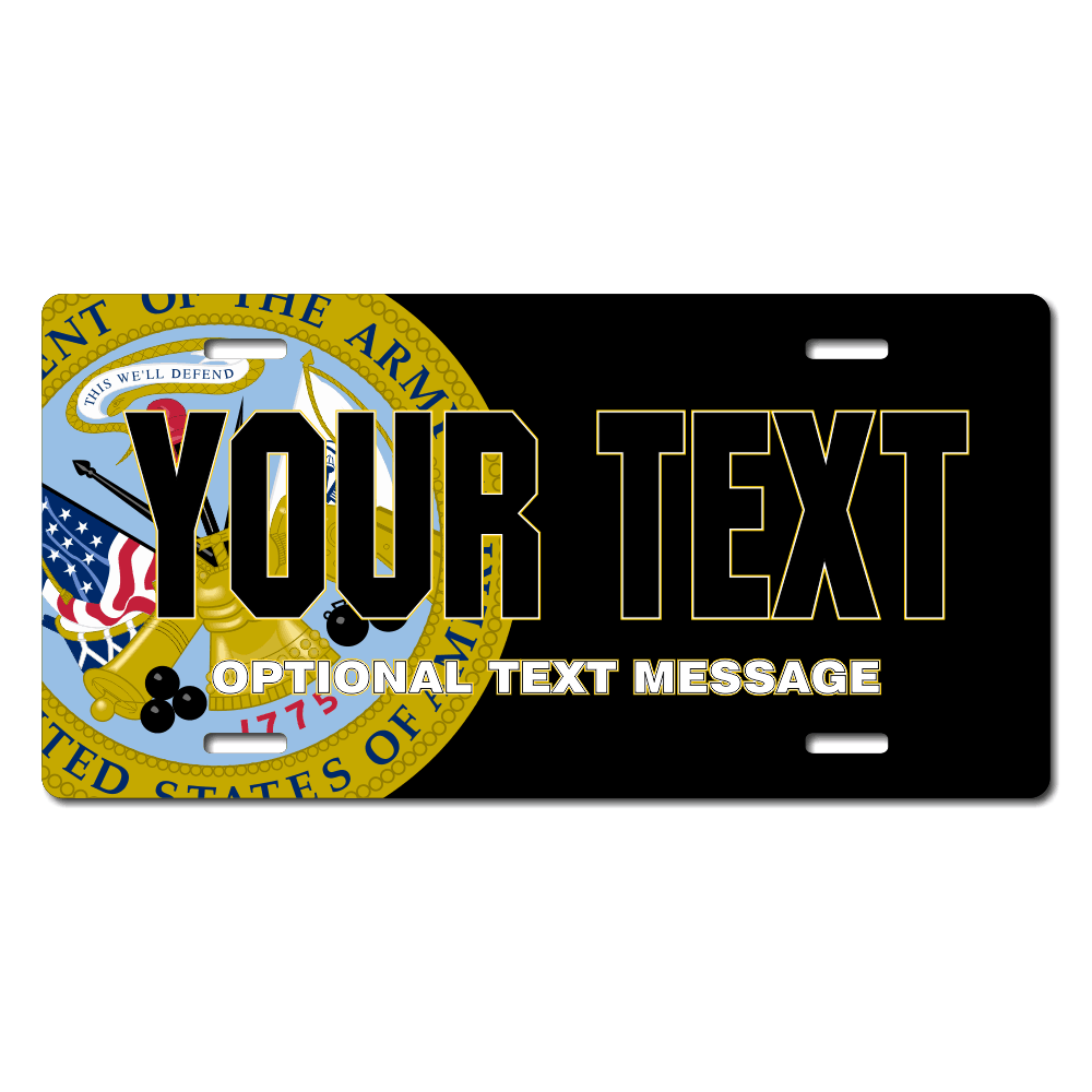US Army Seal / Black Background License Plate – Teamlogo