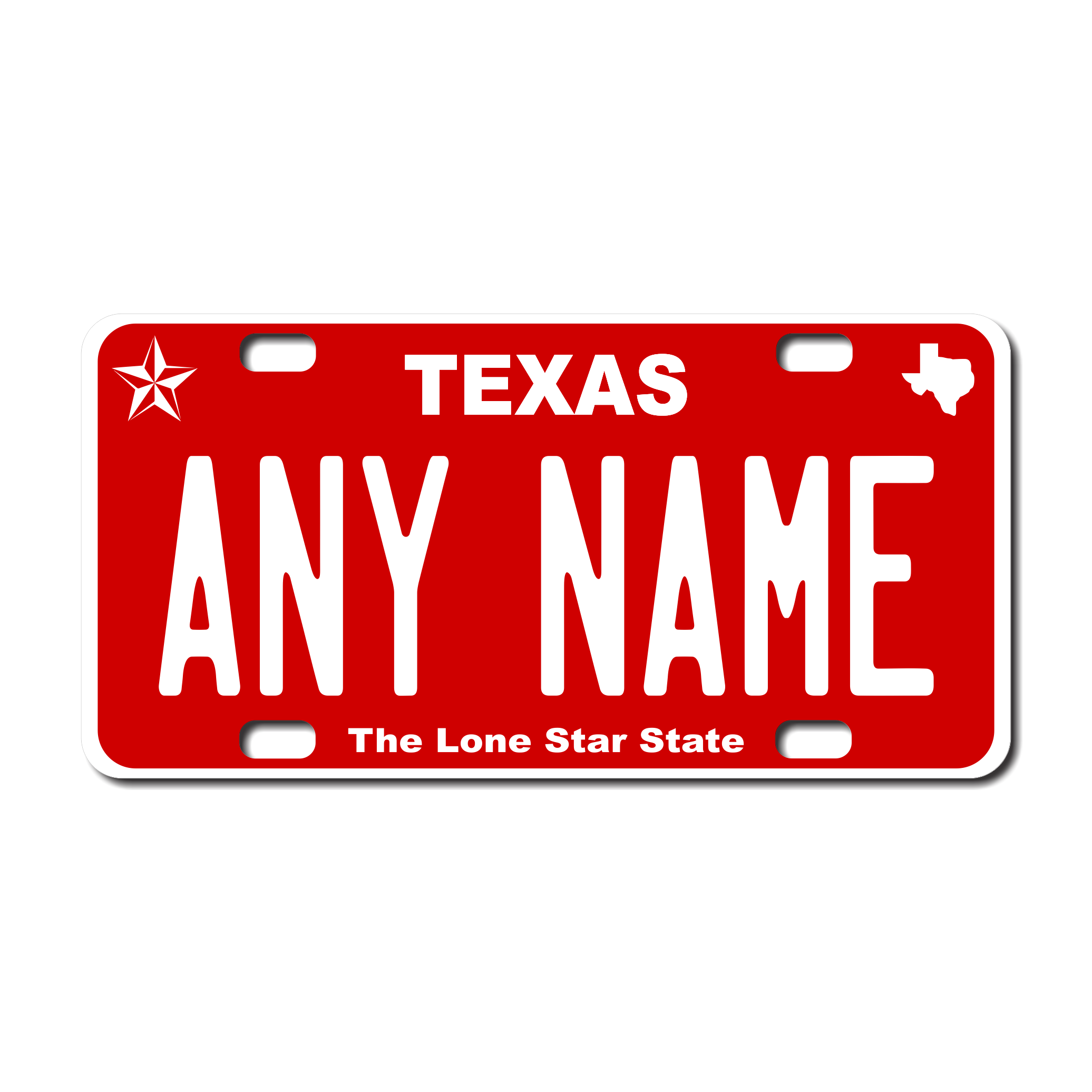 Personalized Texas 3" X 6" FRP Plastic License Plate Version 6 – Teamlogo